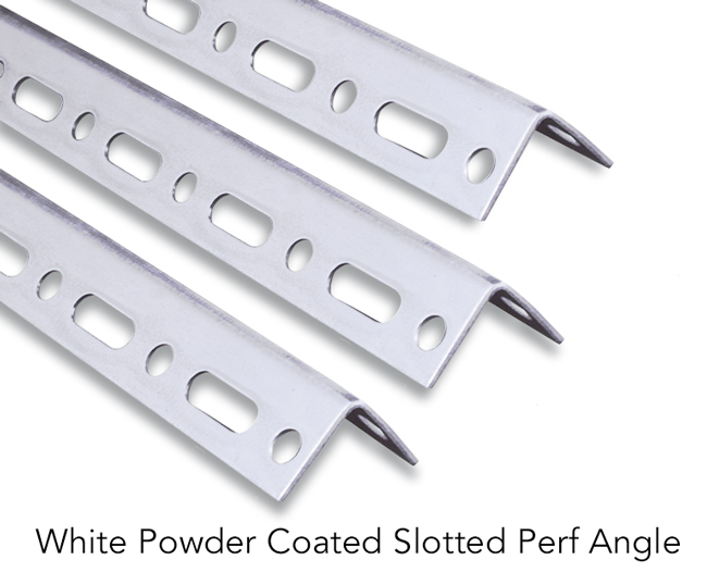 White-slotted-perf-caption | GarageWorks Steel